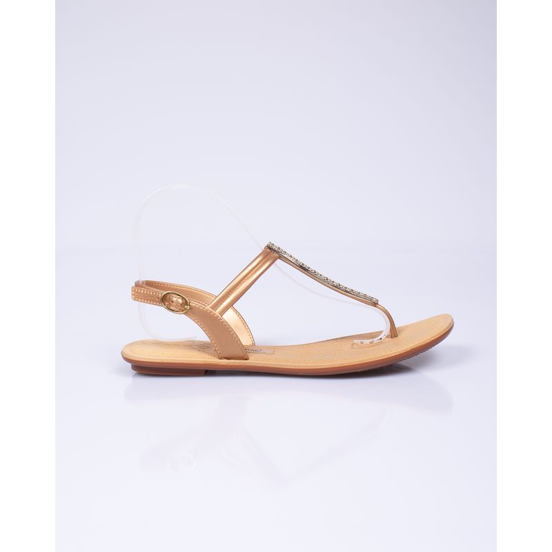 Sandale din cauciuc cu bareta intre degete si talpa joasa - Miniprix