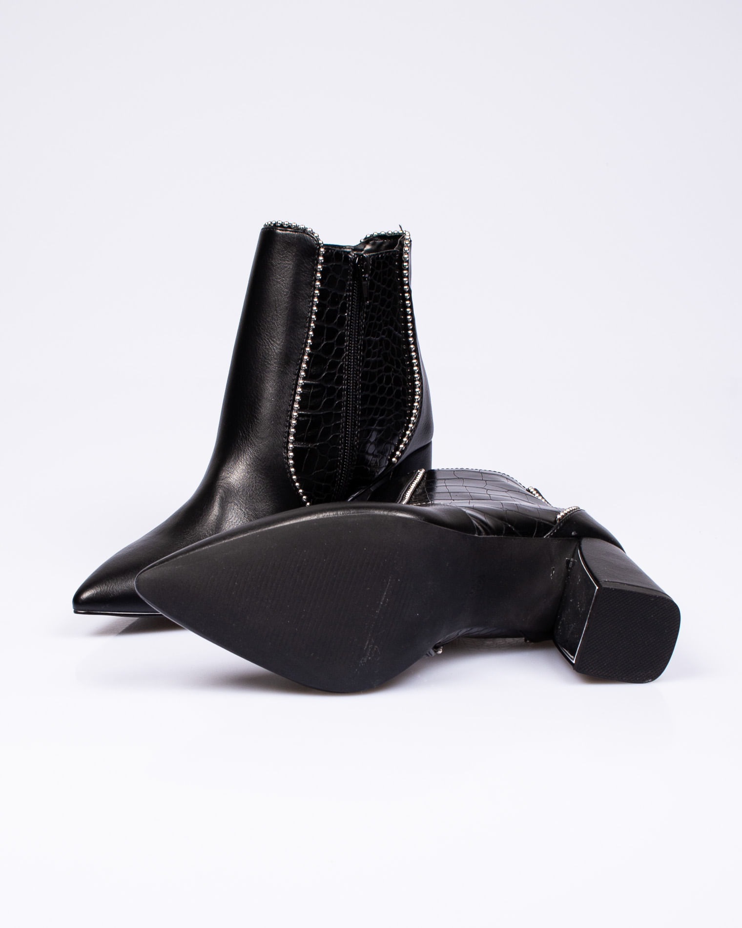Botine elegante cu fermoar lateral si toc gros - Miniprix