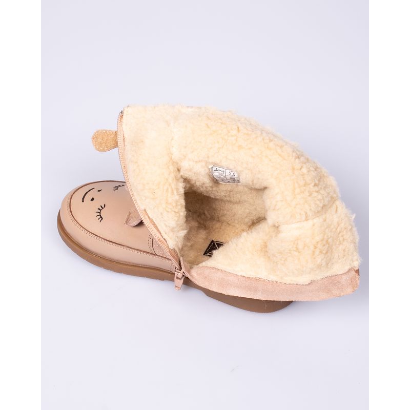 Cizme imblanite din piele naturala cu sclipici si fermoar - Miniprix