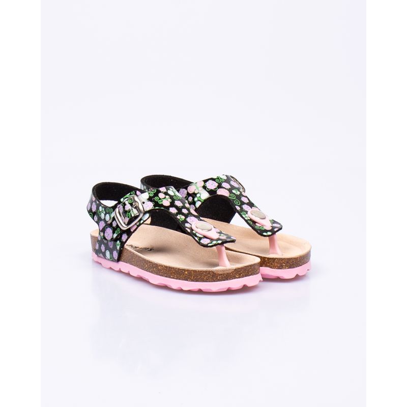 Sandale cu bareta intre degete si imprimeu - Miniprix