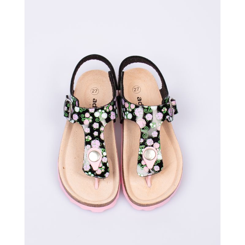 Sandale cu bareta intre degete si imprimeu - Miniprix