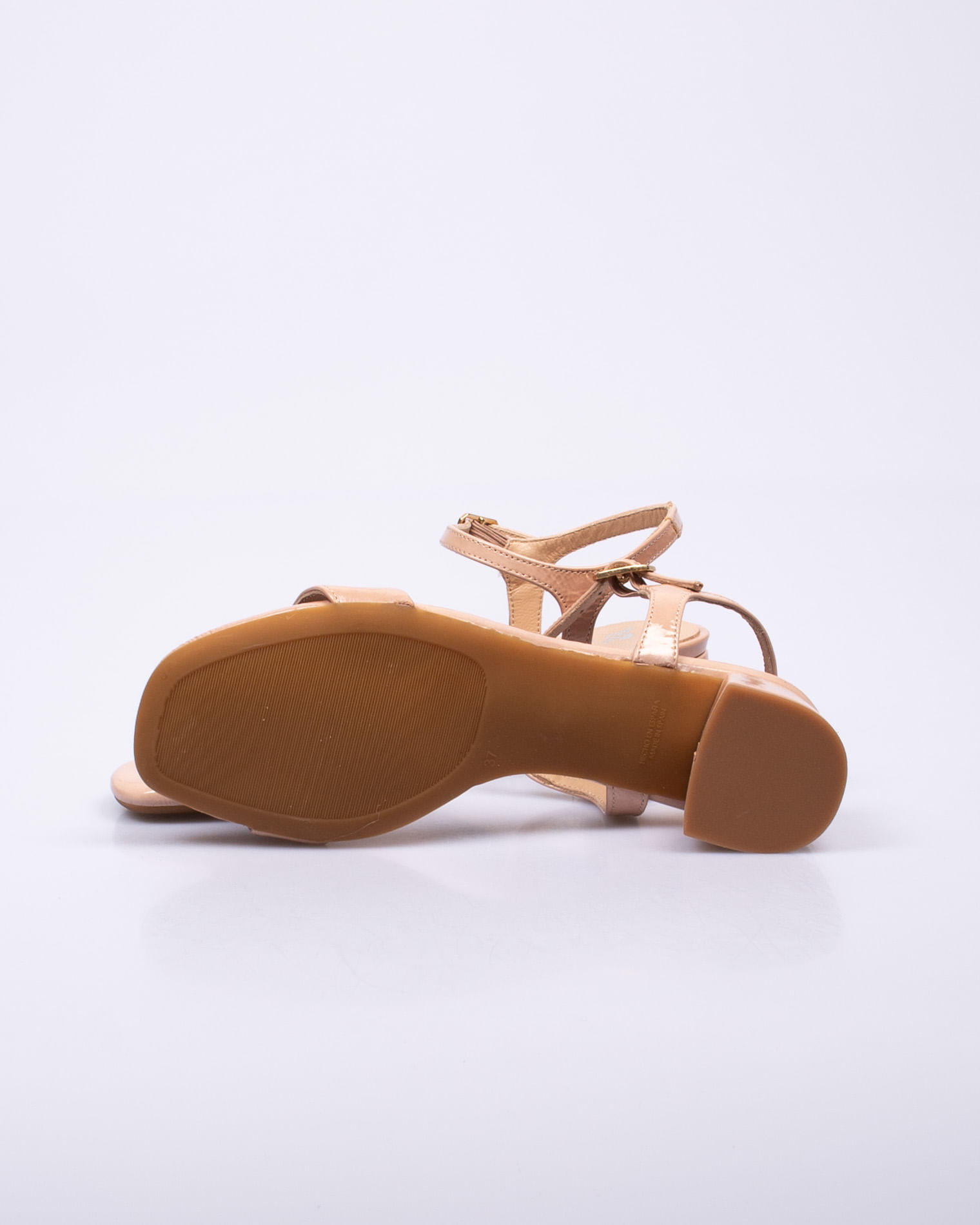 Sandale elegante din piele lacuita cu toc mic - Miniprix