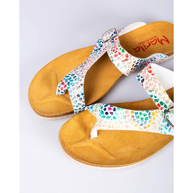 Sandale din piele naturala cu bareta intre degete - Miniprix