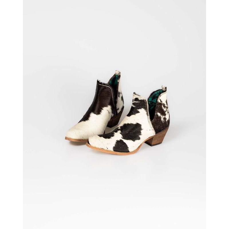 Botine animal print din piele naturala cu toc - Miniprix