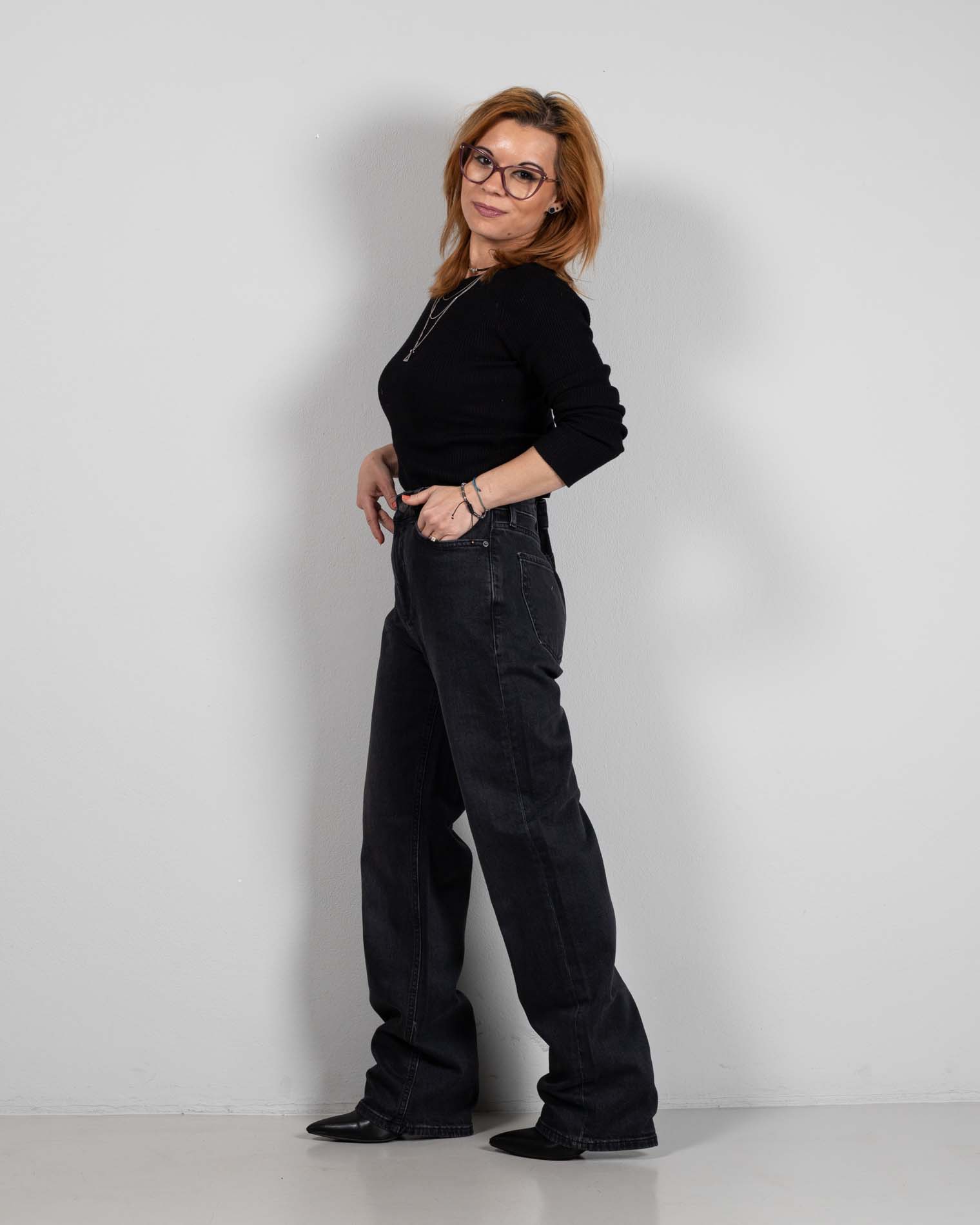 Jeans cu talie inalta - Miniprix