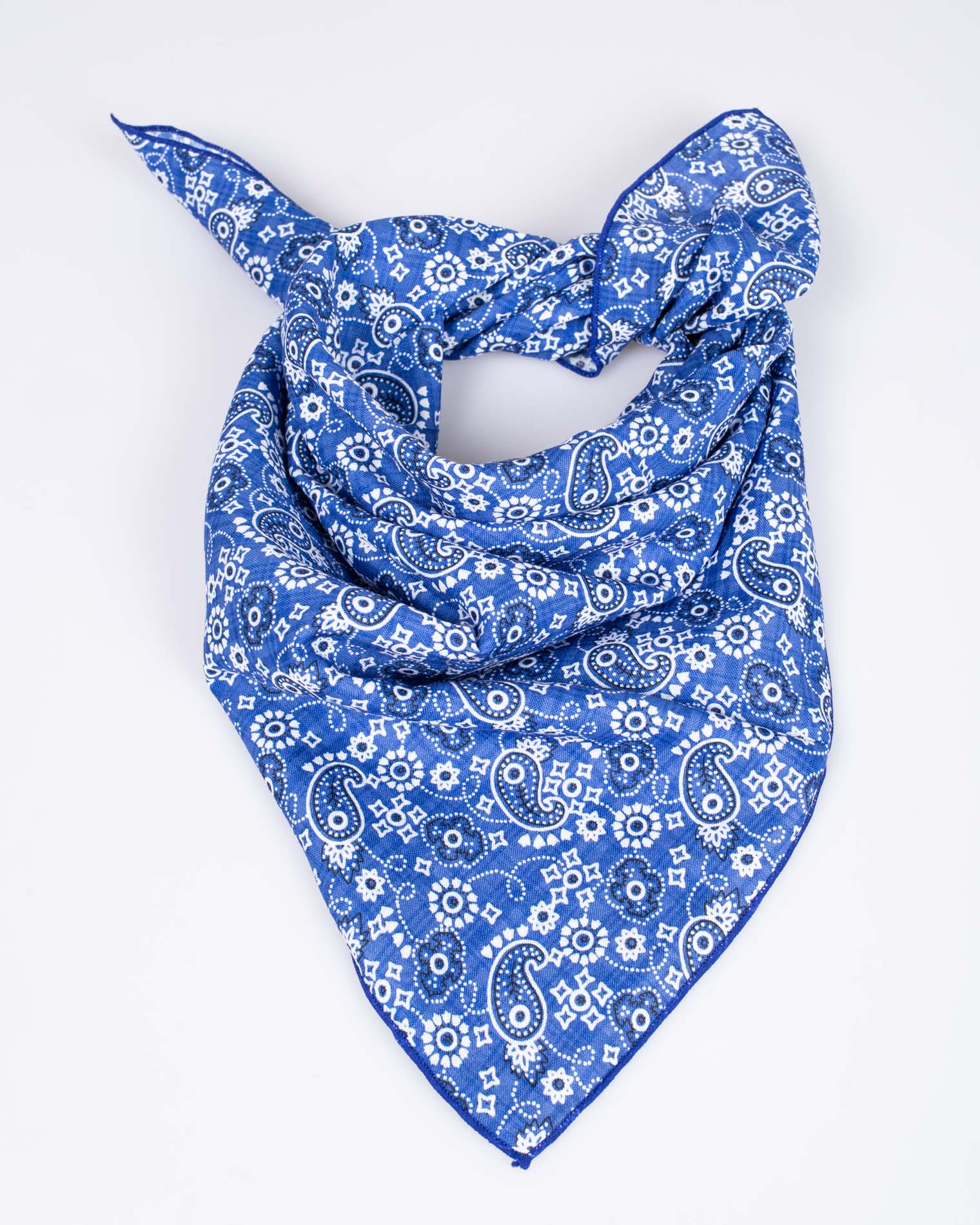 Esarfa albastra cu model Paisley - Miniprix